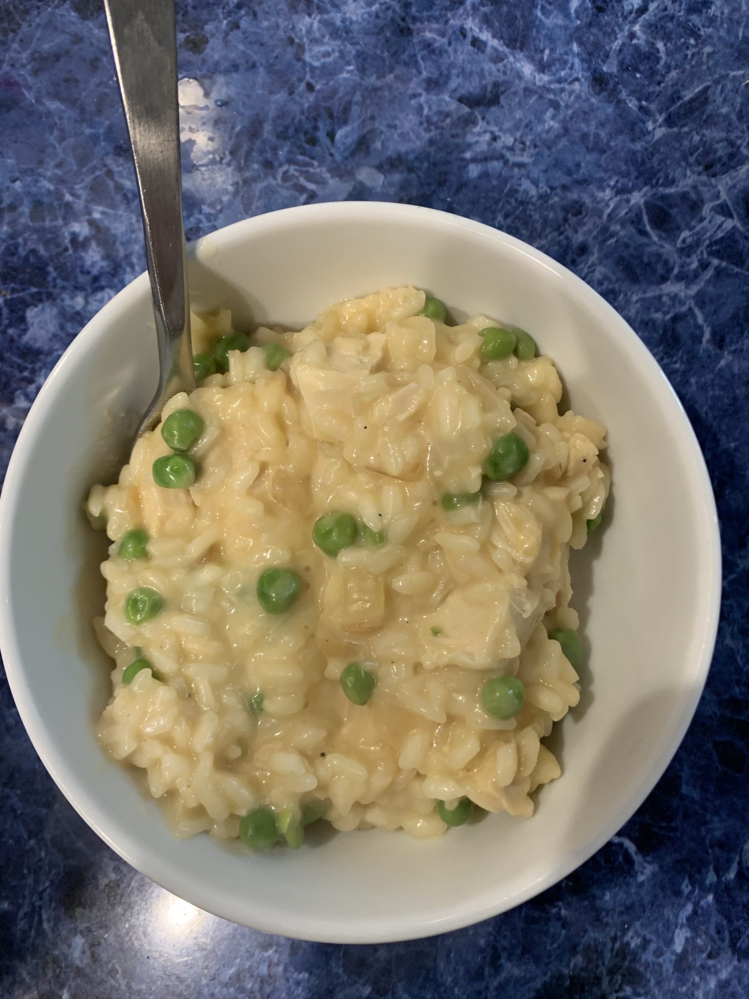 Cheesy chicken and peas risotto – Food By Quack